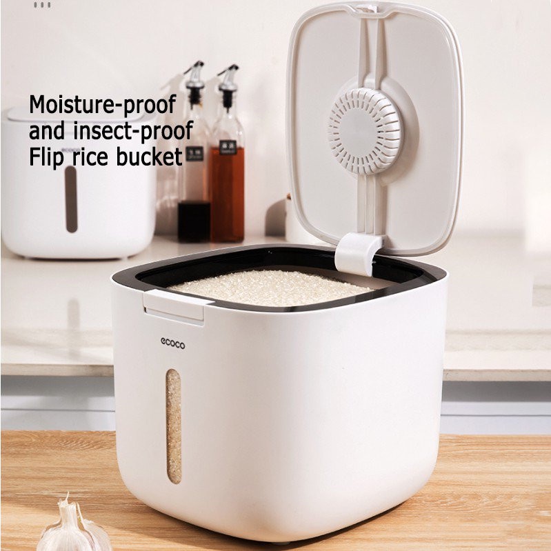 ECOCO 10Kg Rice Dispenser Rice Storage Container Rice Bucket Food ...