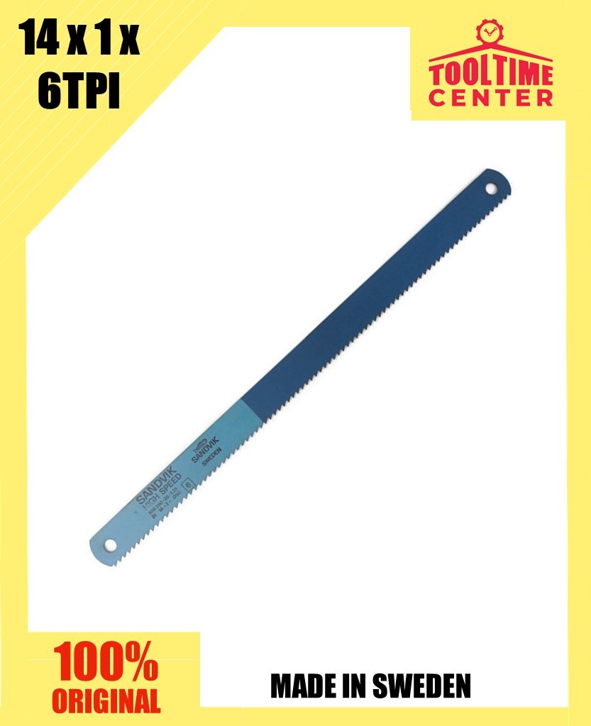 SANDVIK High Speed Steel Power Hacksaw Blade 14" x 1" x 6TPI 1.25mm ...