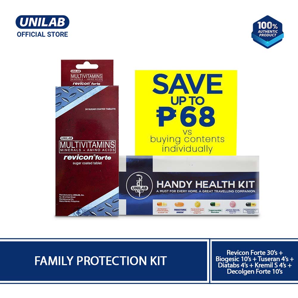 Family Protection Kit: Revicon Multivitamins 30s + Unilab Handy Health ...