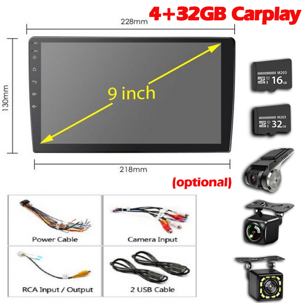 4GB+32GB 7/9/10 Inch Universal Car Android Stereo Bluetooth/GPS/FM/Wifi ...