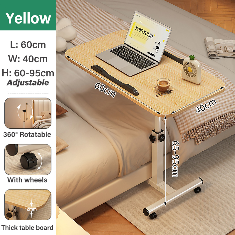 Adjustable Bedside Laptop Table Sofa Side Table With Wheels Lifting ...