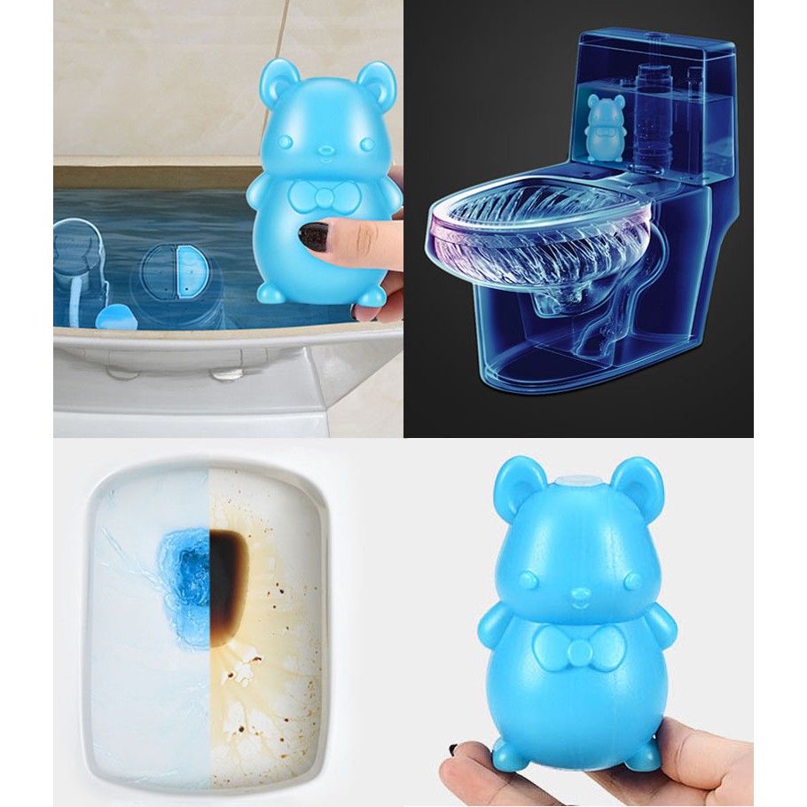 HW Cute Bear Blue Bubble Toilet Cleaner Deodorant Toilet Bowl Magic ...
