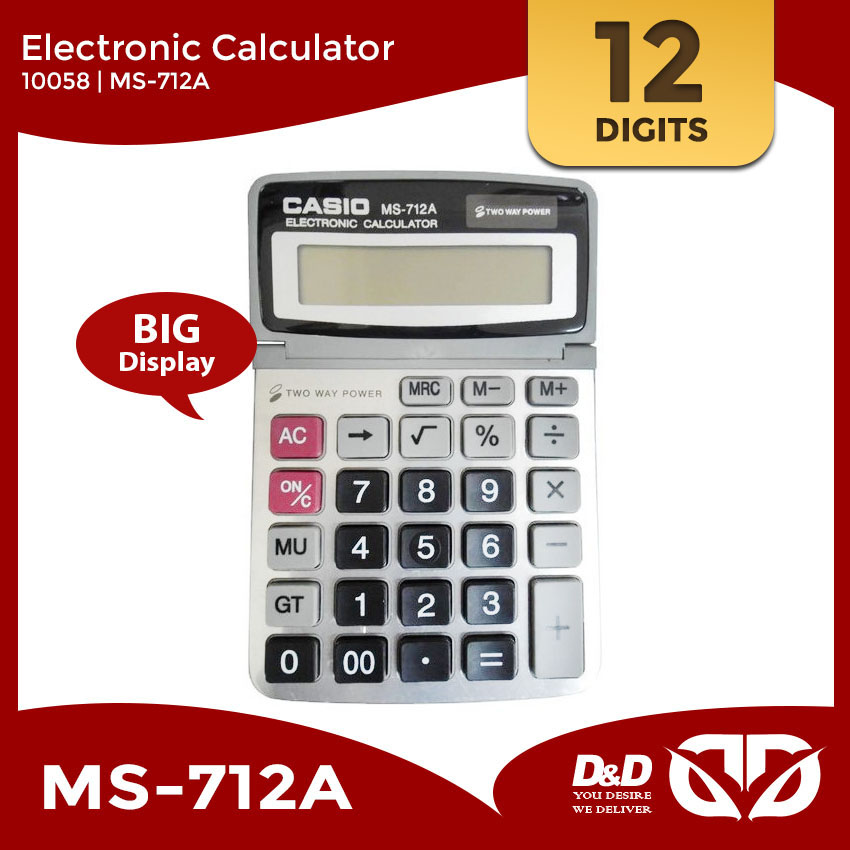 D&D | CAS MS-712A 12-Digits Electronic Calculator BIG Display 10058 ...