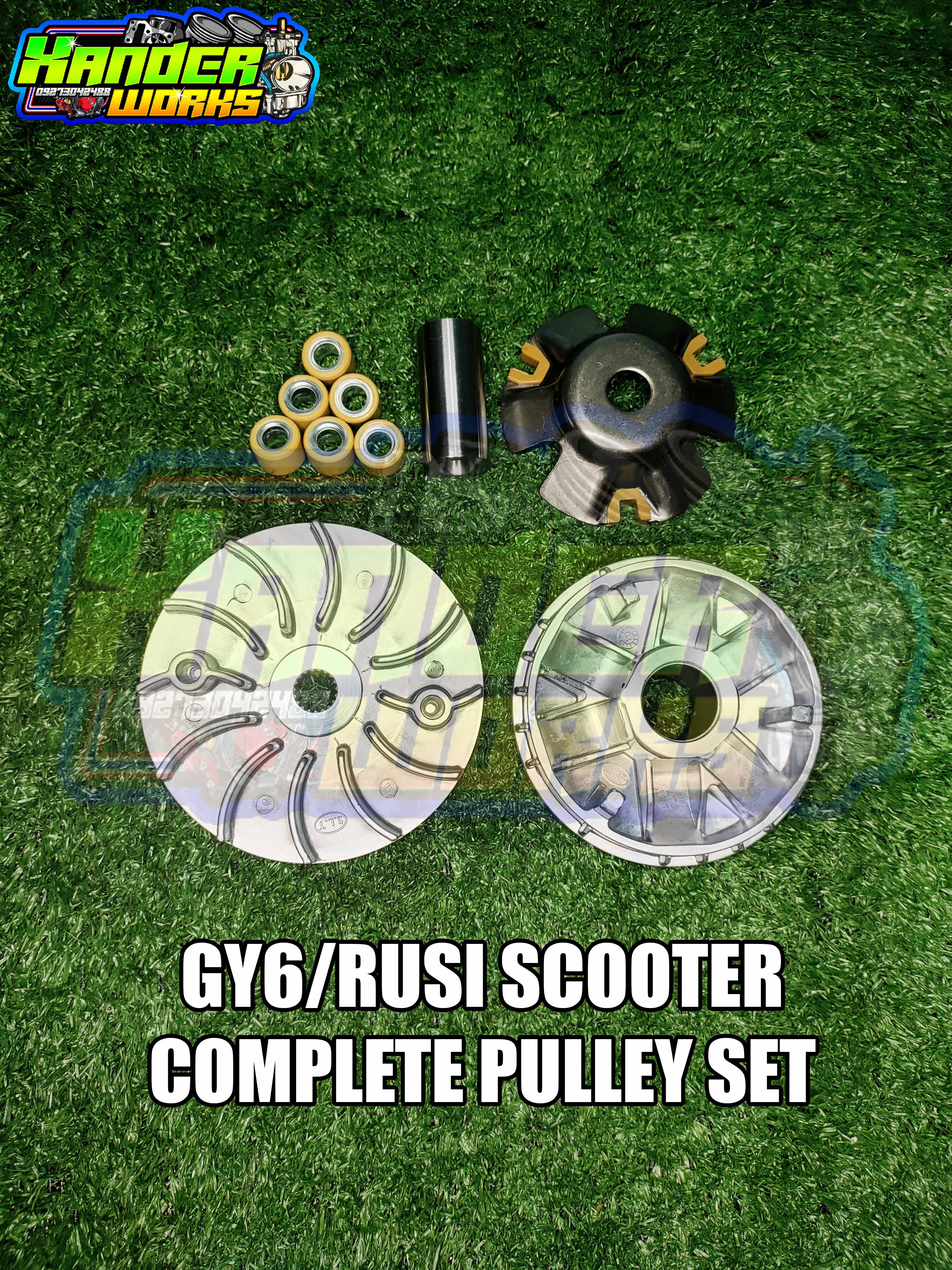 GY6 125 SCOOTER 13.5 DEGREE COMPLETE PULLEY SET WITH FREE FLYBALL ...