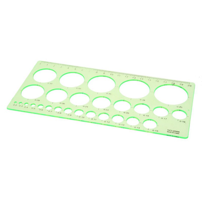 Green Plastic Students Rectangle Shape Drawing Circle Template Ruler ...