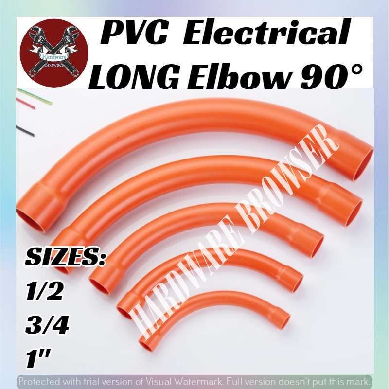 3812-1PCS Long Elbow PVC Electrical Orange Fittings for Plumbing 1/2, 3 ...