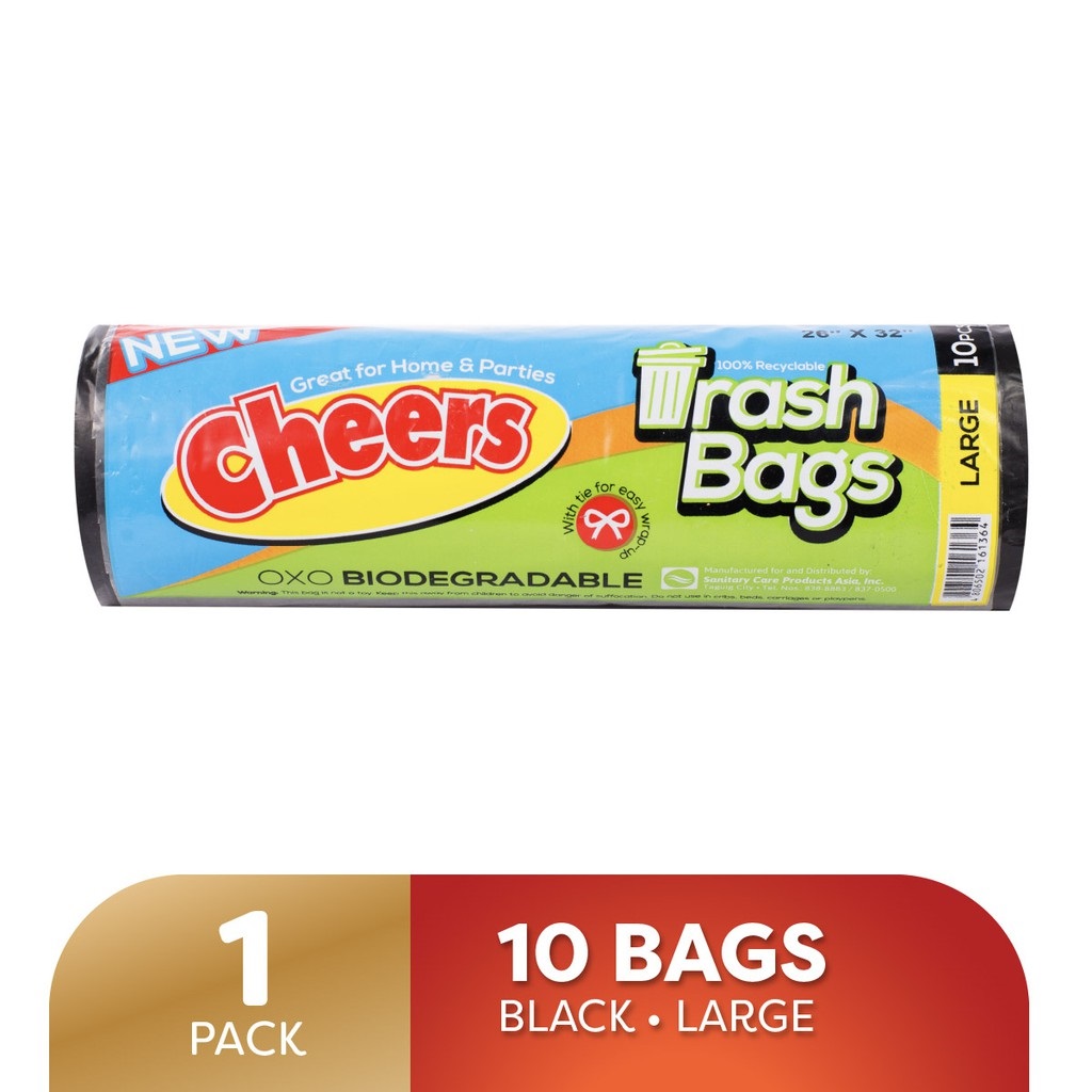 Cheers Trash Bag Black Large 10pcs | Lazada PH