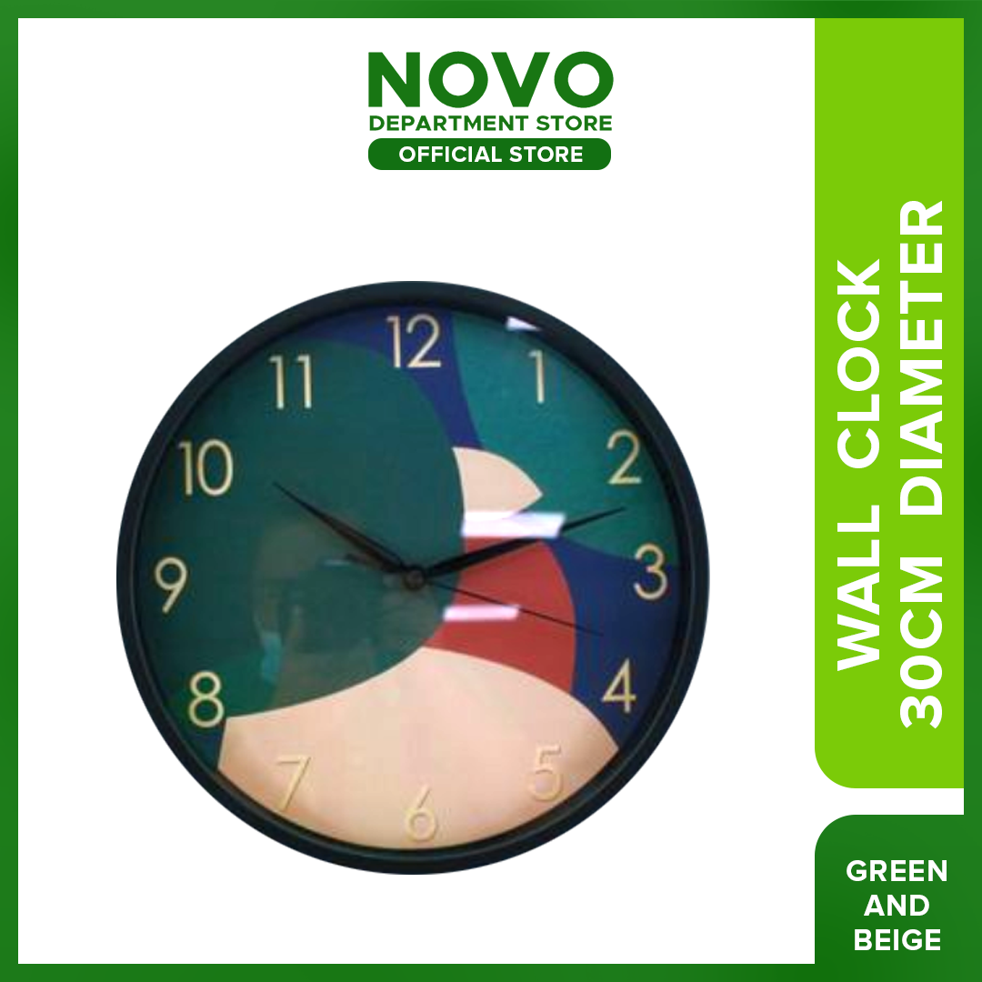 Novo Classic Analog Round Wall Clock Different Cute Design 32cm x 31 ...