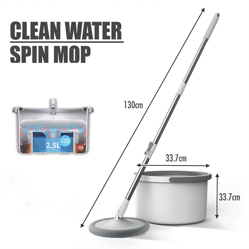 Round Self Wash Spin Mop Sewage Separation Mop with Bucket Wet and Dry Tornado Mop 2 in1 Set Mop ...