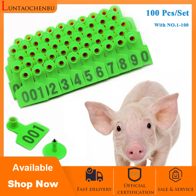 Livestock pig ear tags No. 001-100 Copper head earrings Farm Animal ...