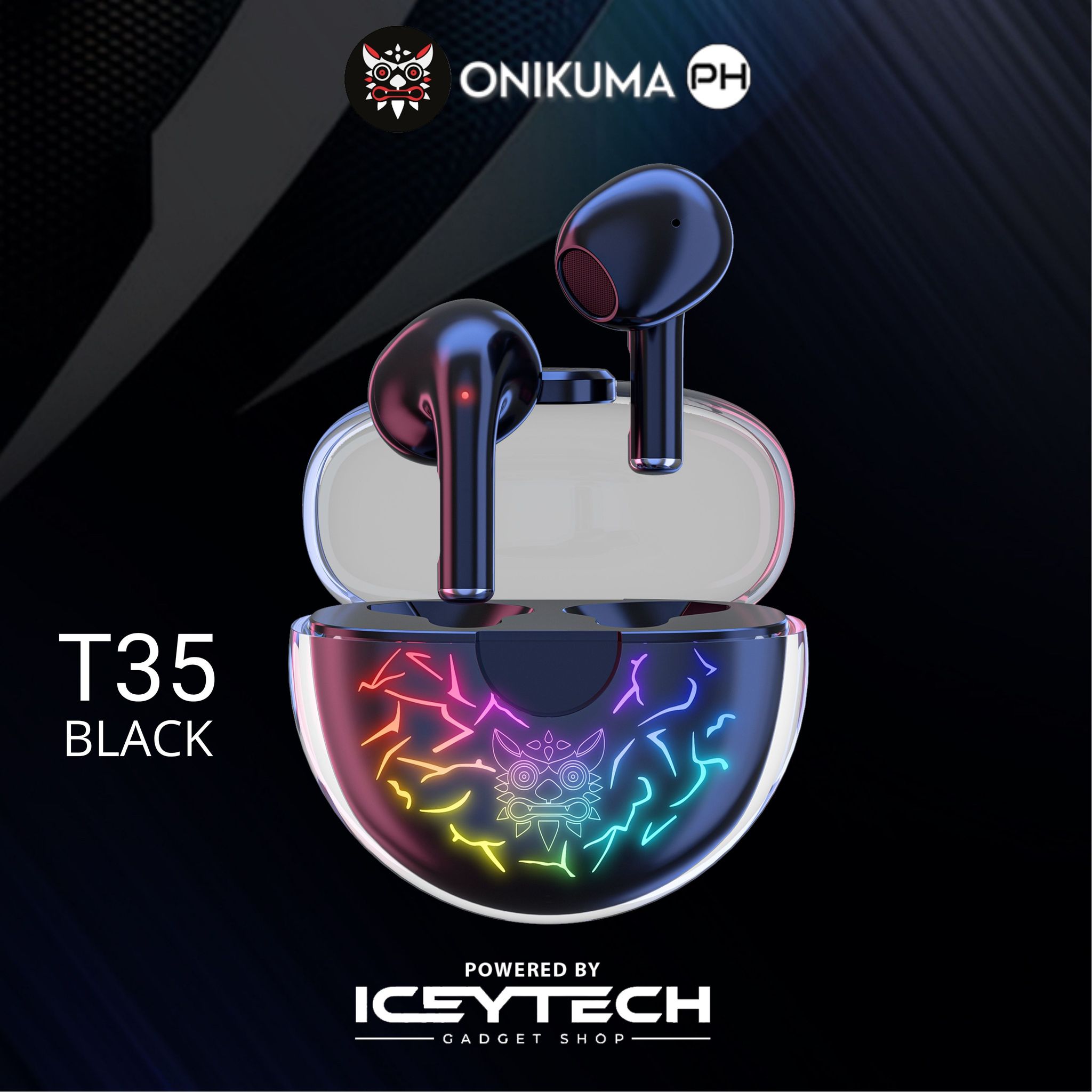 ONIKUMA T35 TWS RGB Bluetooth 5.1 Wireless Earbuds for Gaming,Music,Sports | Lazada PH