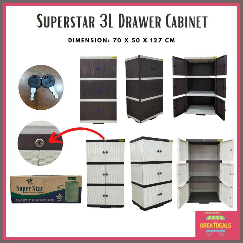 Superstar 3L Drawer Cabinet/LALAGYAN NG DAMIT/DURABOX/WARDROBE/CABINET ...