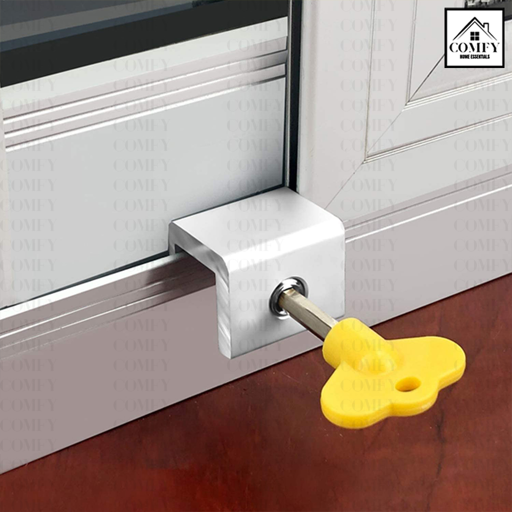 Child Safety Sliding Screen Window Security Lock Door Limiter Latch Key ...