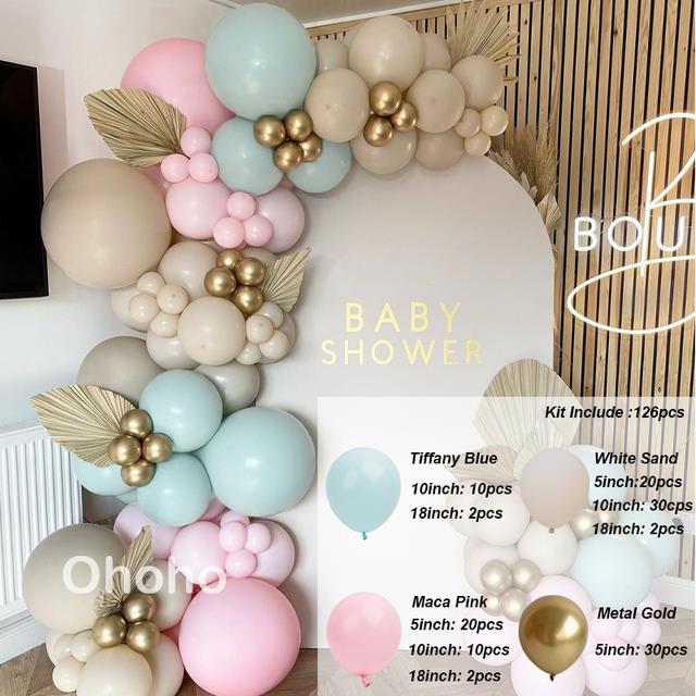 【CW】 Baby Shower Boy Girl Balloon Arch Birthday Decoration Baptism ...