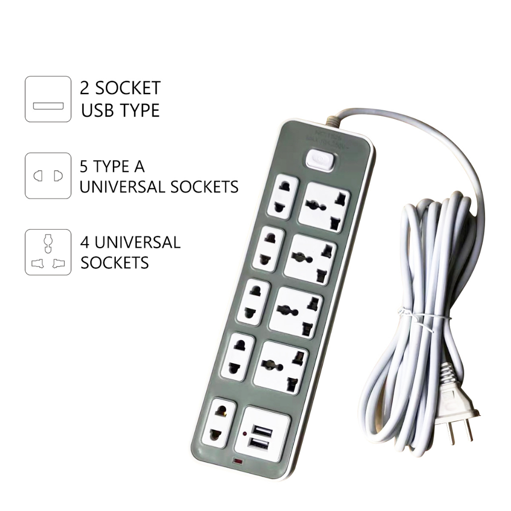【my Girl】power Socket Extension Socket Cable Moveable Multi Function Socket With 6 Socket And 4