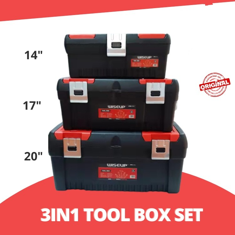 3-IN-1 Wiseup Plastic Tool Box Set 20" 17" 14" | Lazada PH