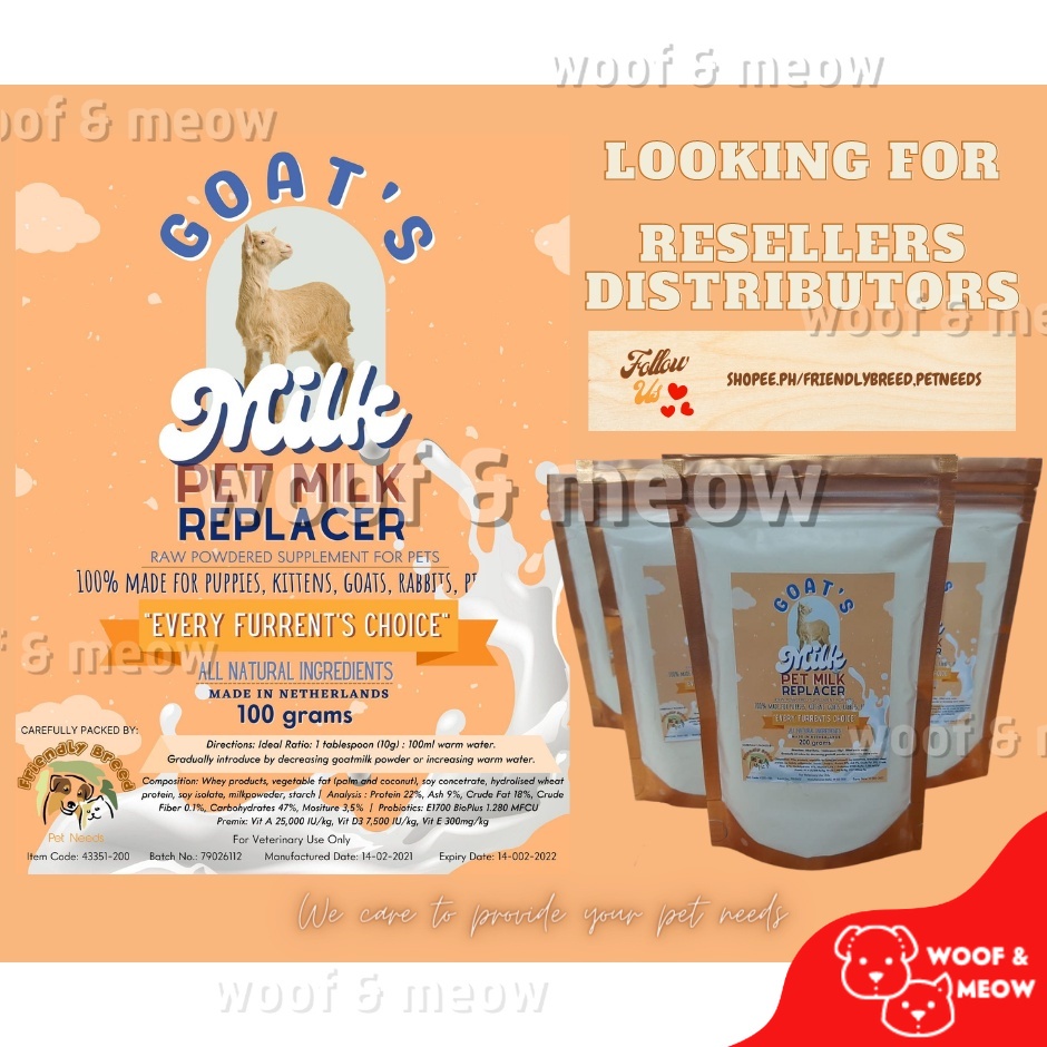 Goat's milk for puppies, kittens, rabbits, milk replacer, supplement ...