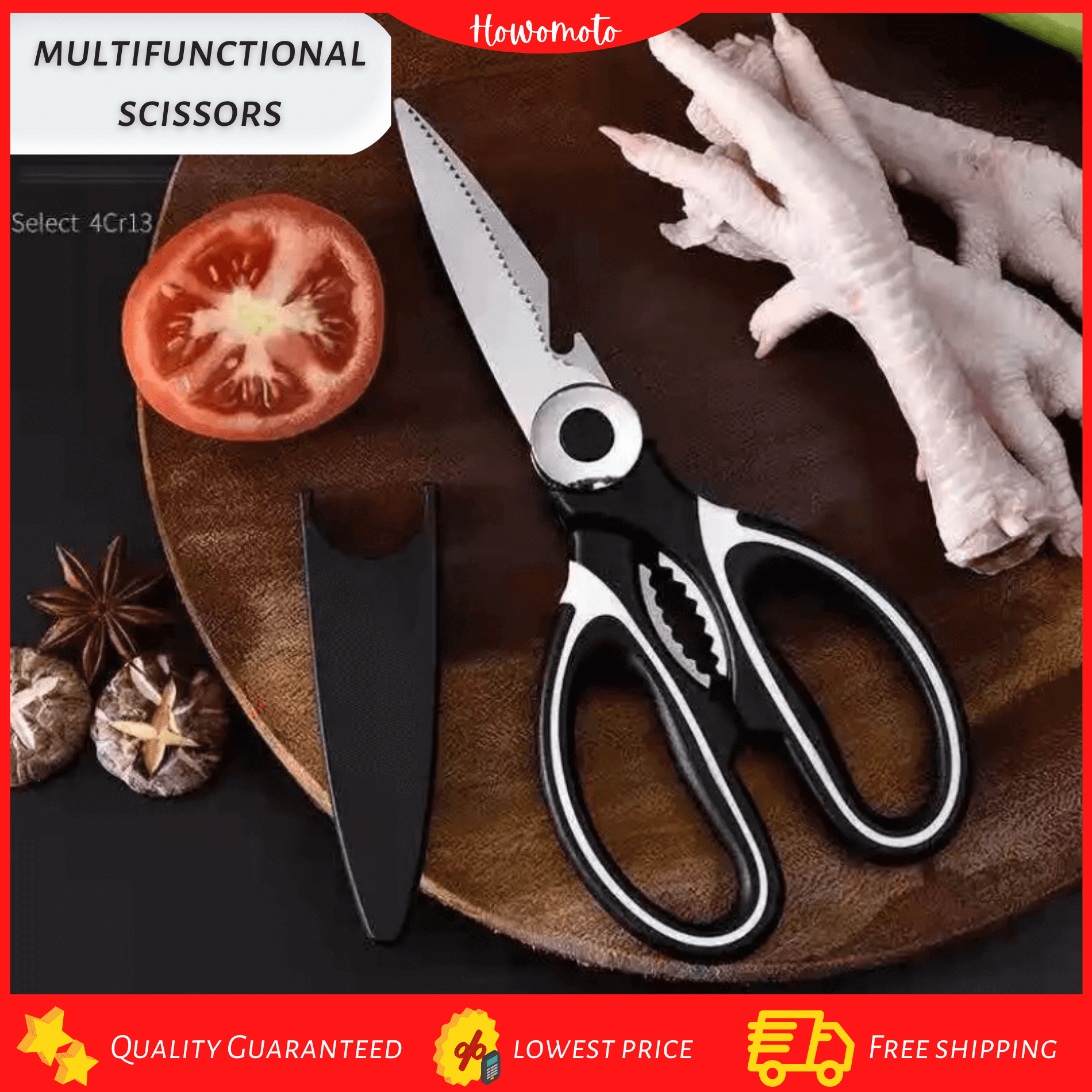 Kitchen Scissor Multipurpose Stainless Steel Scissors Heavy Duty Shears ...