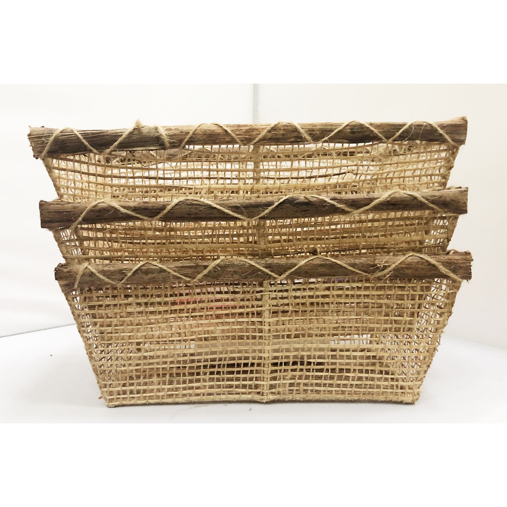 Tapered Rectangular Abaca Basket (3pcs) | Lazada PH