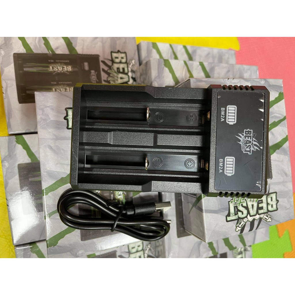 OP- Legit Original Beast master charger(2 slots charger) USB Li-ion ...