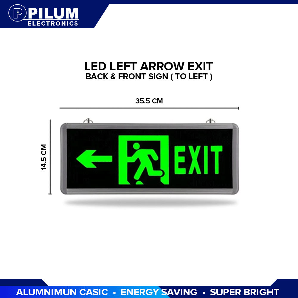 PILUM High Quality EXIT LED Light Emergency EXIT / Single Face / Back ...