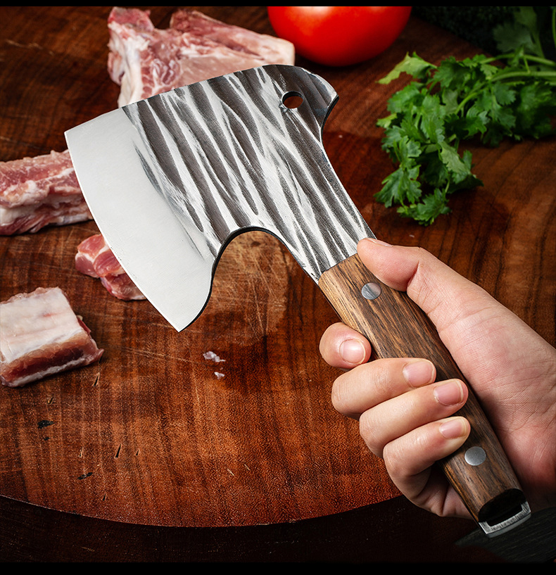 (COD)Bone Chopping Axe Stainless Steel Bone Machete For Chopping Meat ...