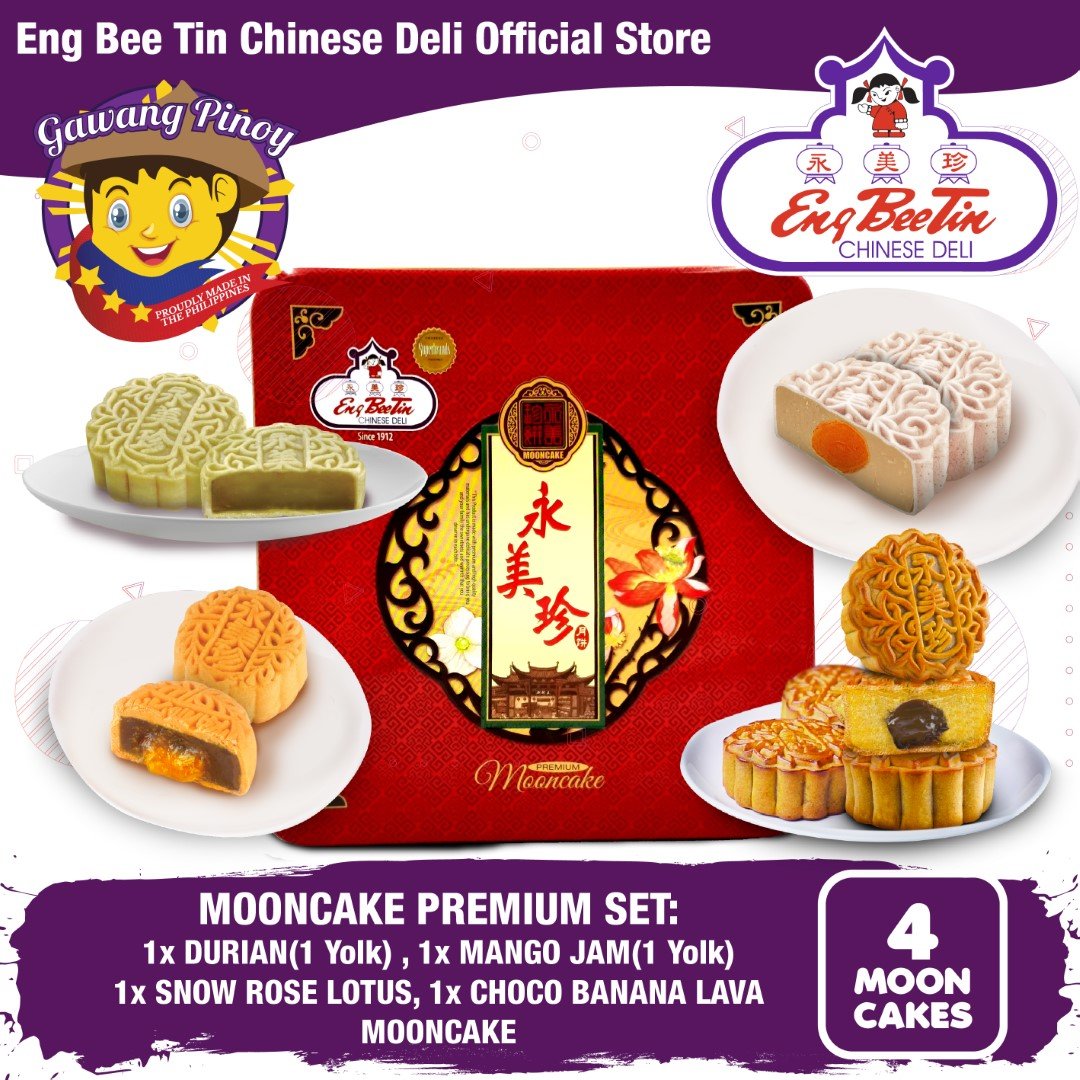 Eng Bee Tin Mooncake 4-in-1 Premium: Mooncake Durian + Mooncake Mango ...