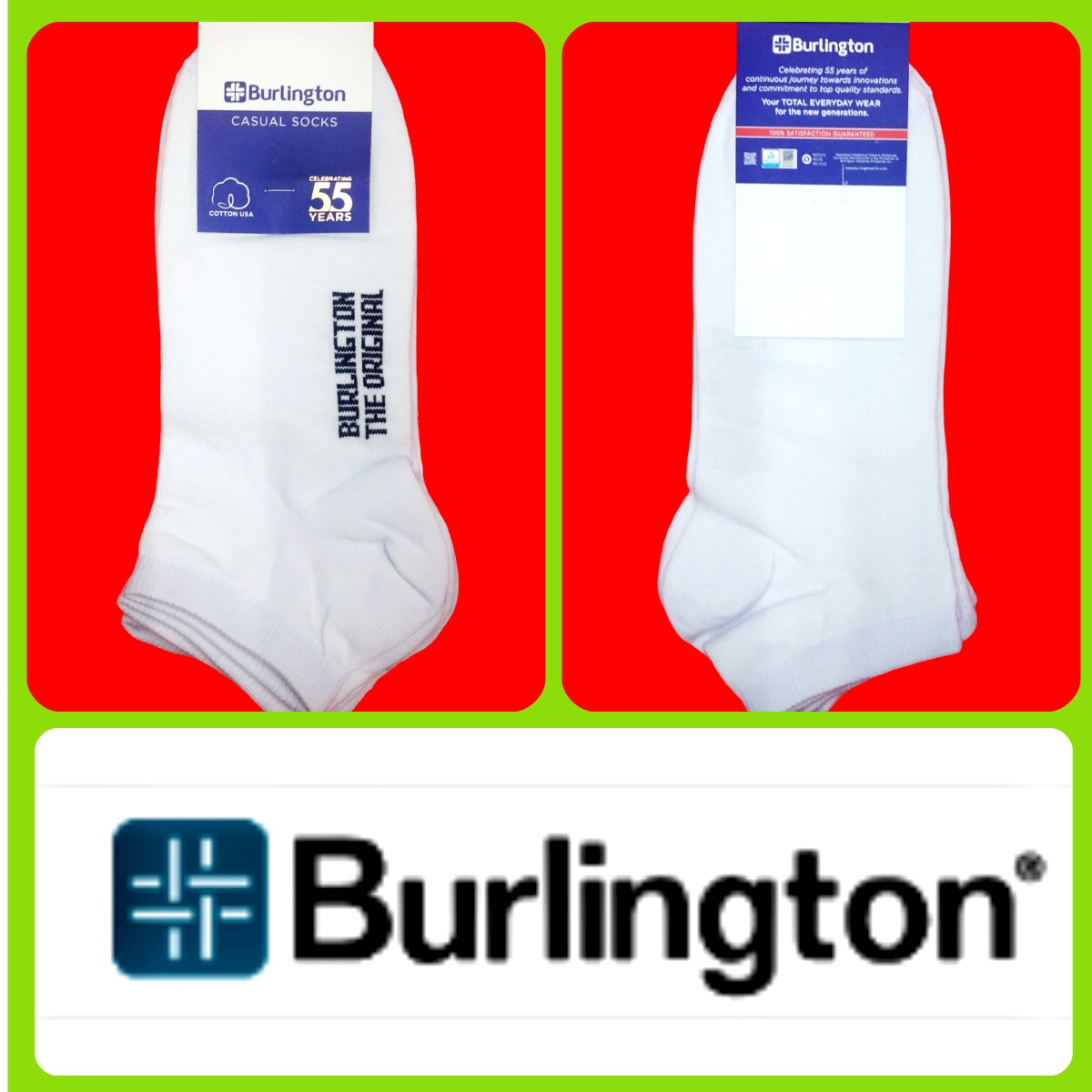 Burlington Original 3 Pairs Cotton All White Casual Thin Half Ankle ...
