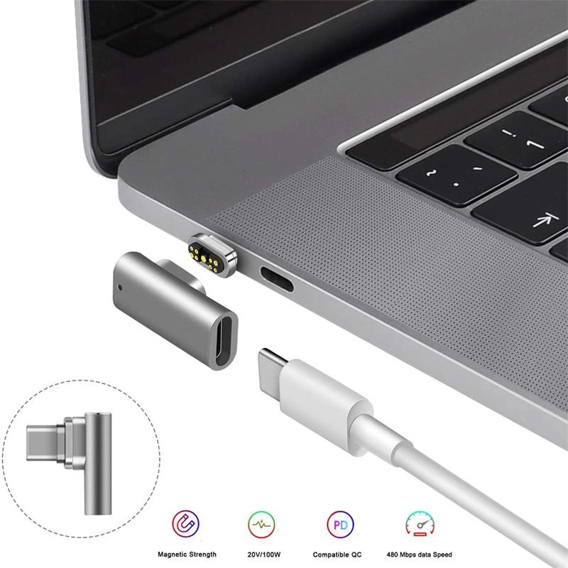 100W USBC Magnetic Adapter For MacBook 9Pin 20Pin 24pin USB Type C to ...