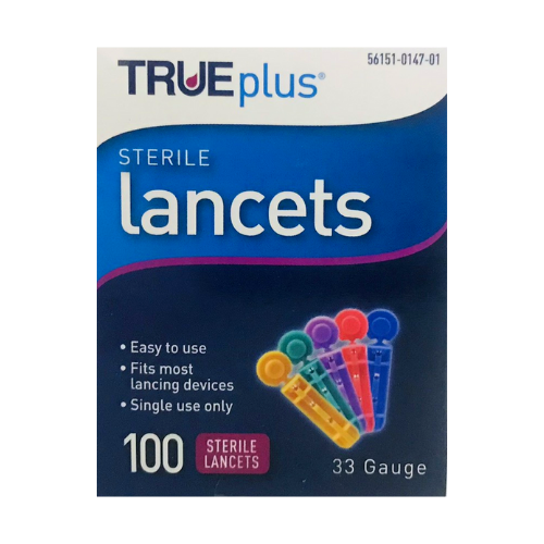 Trueplus | Sterile Lancets, (33 Gauge, 100 Sterile Lancets, 1 Pack ...