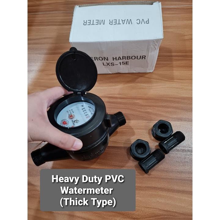 PVC Water Meter Heavy Duty Thick 1/2 with Coupling Set / Water Submeter ...