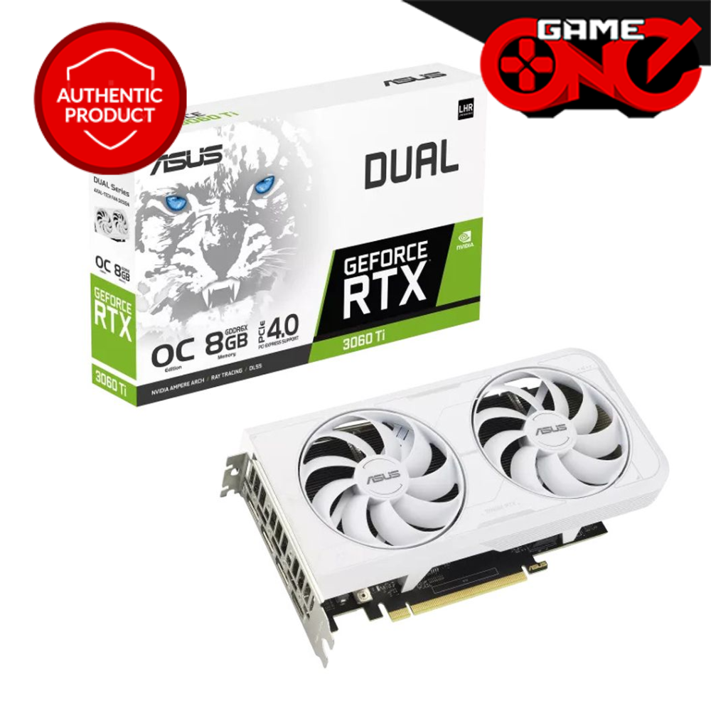 Asus Dual GeForce RTX 3060 Ti White OC Edition 8GB GDDR6X Graphics Card ...