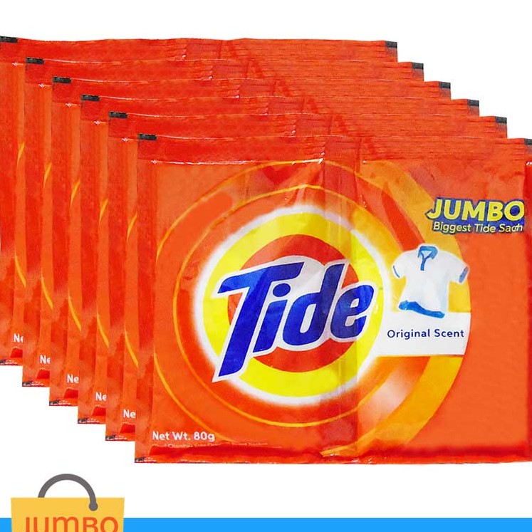 TIDE POWDER JUMBO BIGGEST SACHET sold per half dozen (80g-74g x 6) (6 ...
