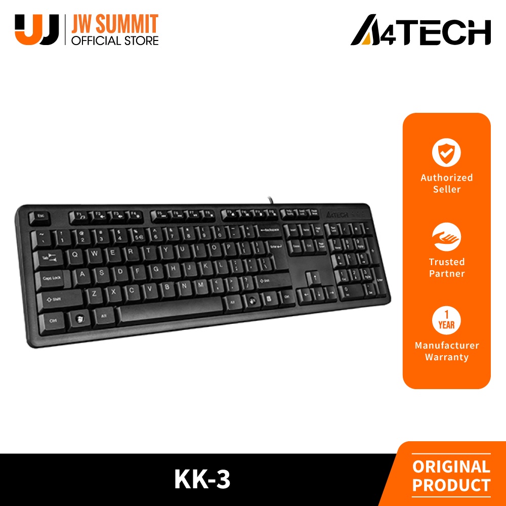 A4Tech KK-3 Wired Keyboard Black USB | Lazada PH
