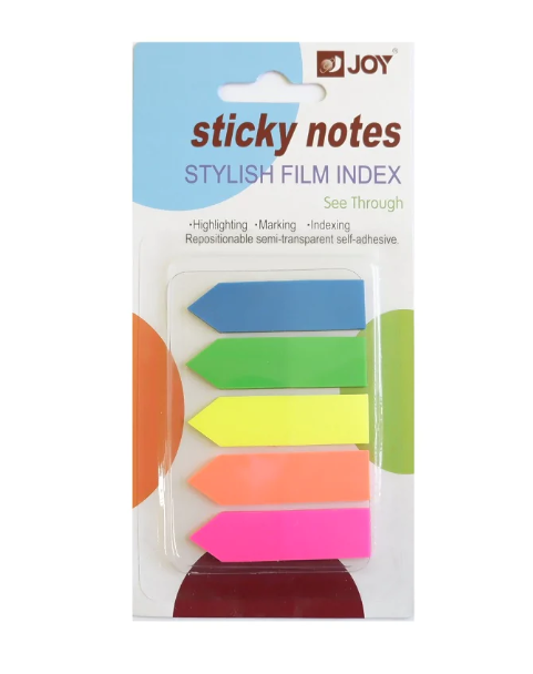 Joy Sticky Notes Stylish Film Index PET 5 in 1 Sign Here Arrow Flag ...