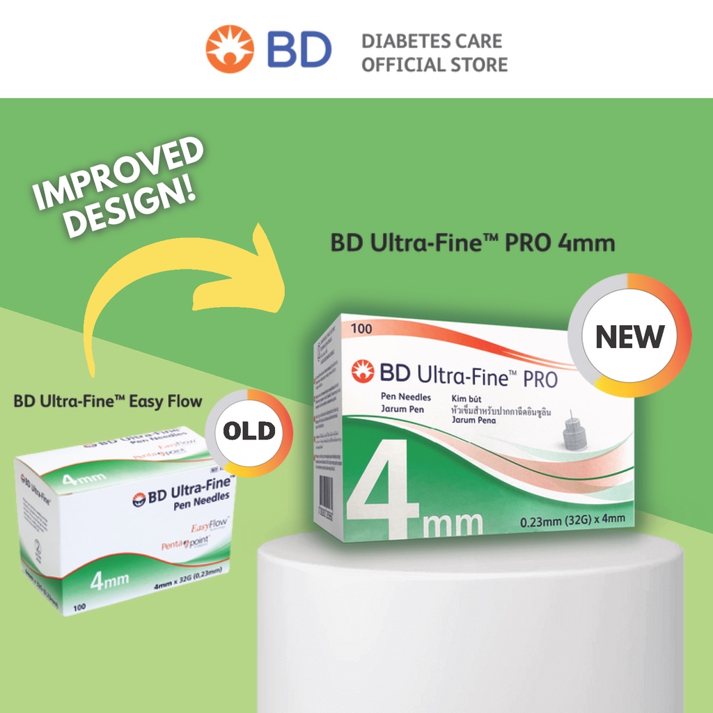 BD Ultra Fine PRO 4mm Insulin Pen Needles Econo Pack of 12s Trial Pack♂ ...