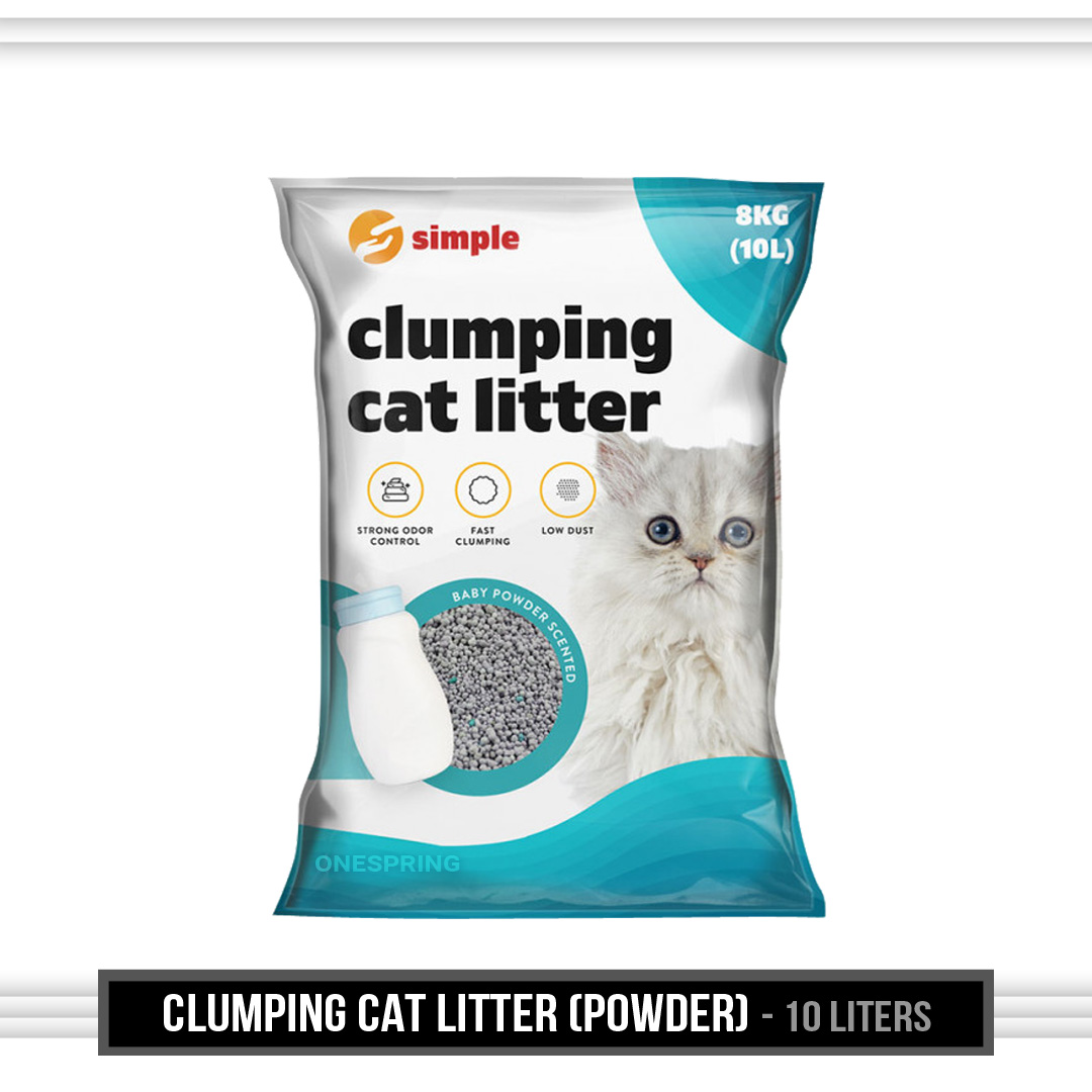 Simple Clumping Cat Litter Baby Powder Scent 10L Strong Odor Control ...