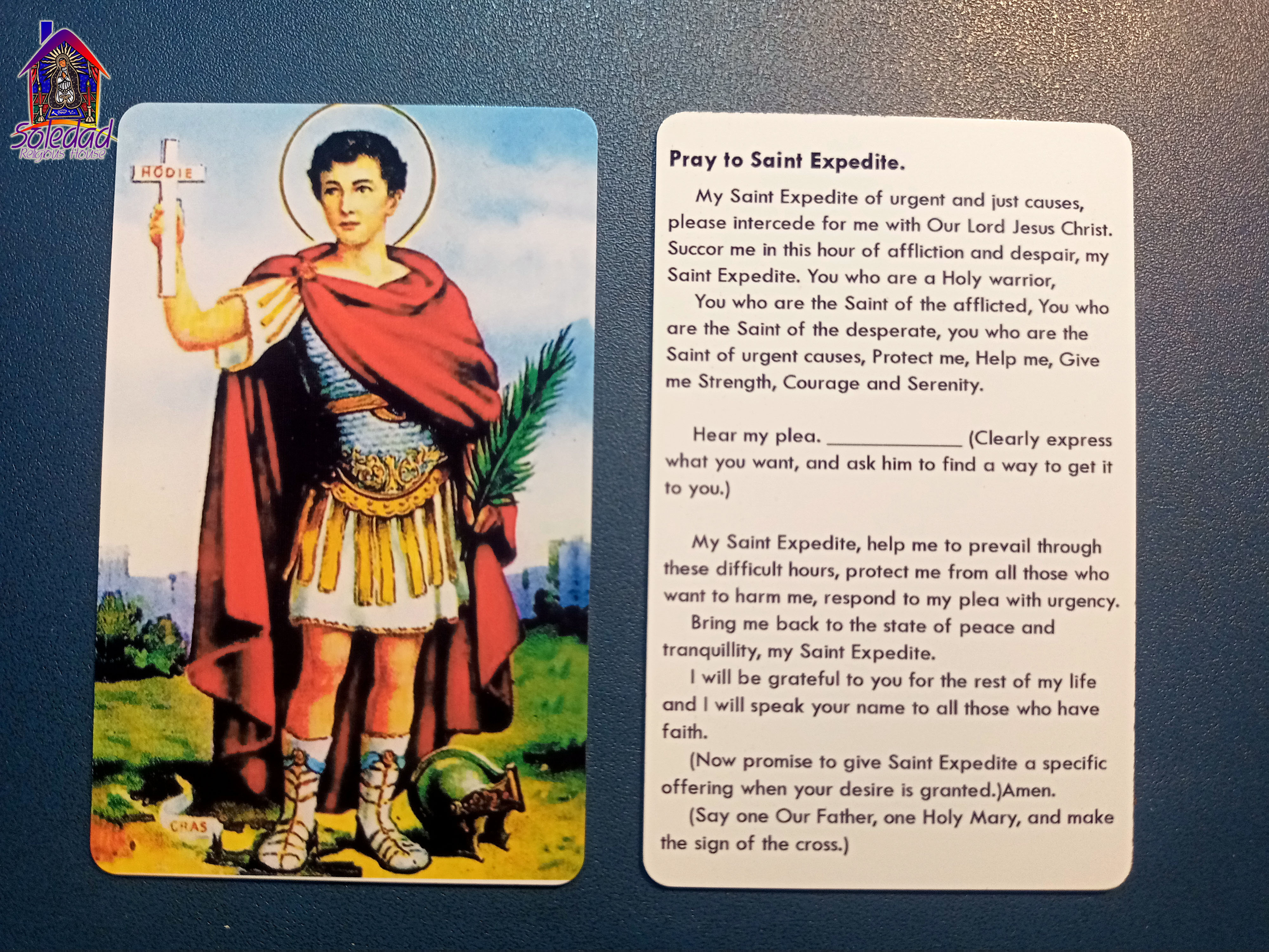 Emmanuel Gift/s for You - ST. EXPEDITE PRAYER CARD - ATM SIZE (material ...
