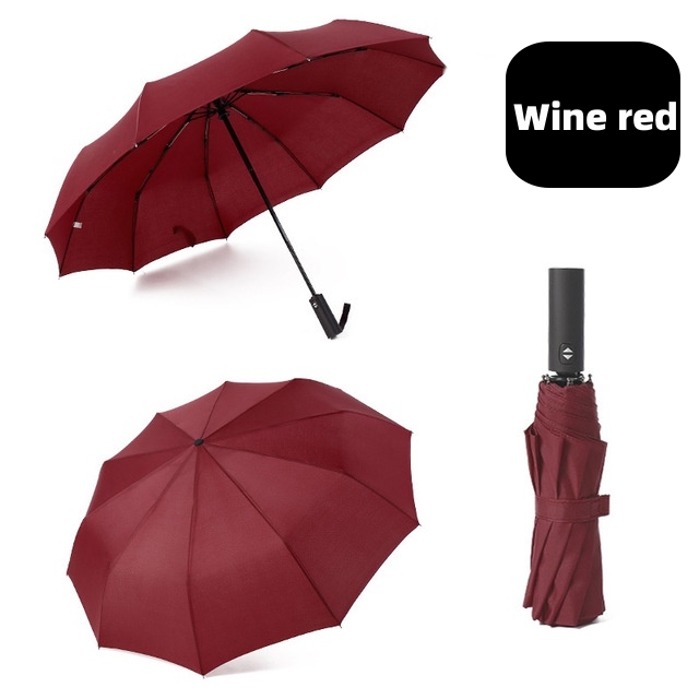 10ribs automatic umbrella wind-resistant large-reinforced folding ...