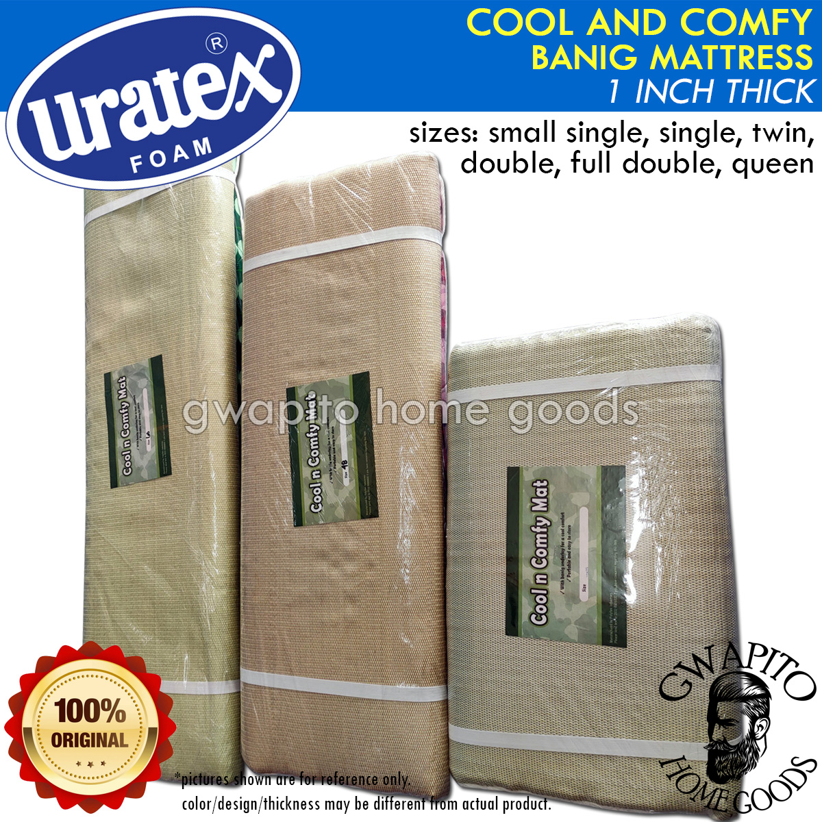Uratex Cool & Comfy Banig Mattress 1 inch thick 100% Original ( 30x75 ...