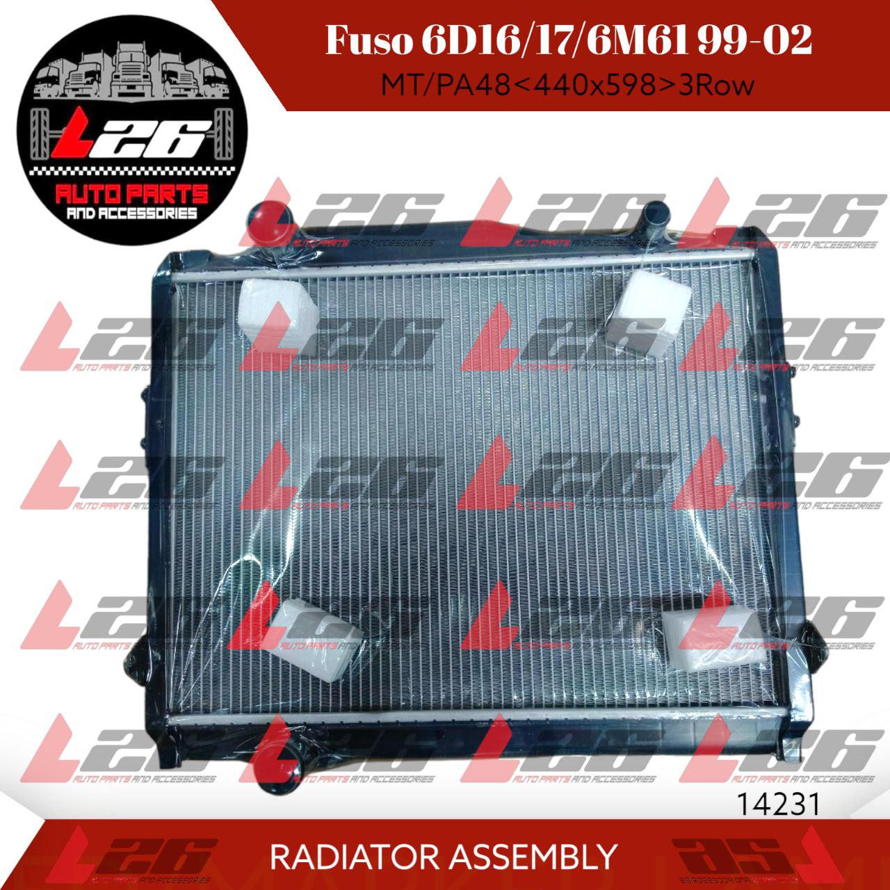 14231 Fuso 6D16 6D17 6M61 Radiator Assembly 1999-2002 M/T 3ROWS (Polar ...