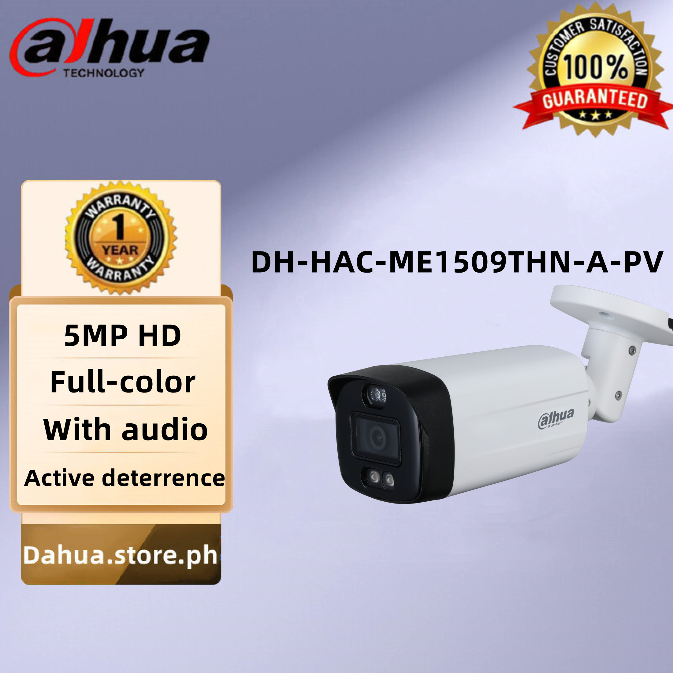 Dahua 2MP/5MP CCTV Camera Smart Dual Light Active Deterrence HDCVI Bullet Camera TIOC Alarm ...