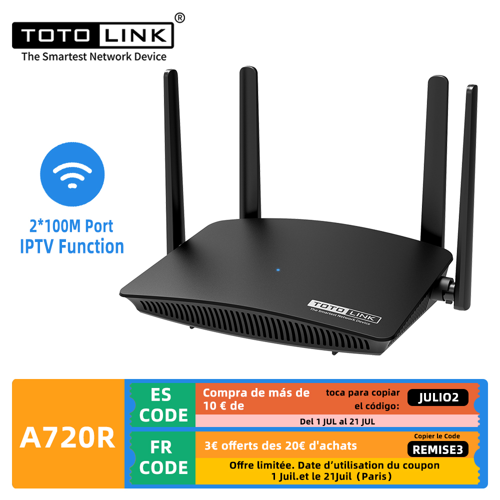 TOTOLINK A720R AC1200 WIFI Router 2.4GHz5GHz wifi 4*5dBi External ...