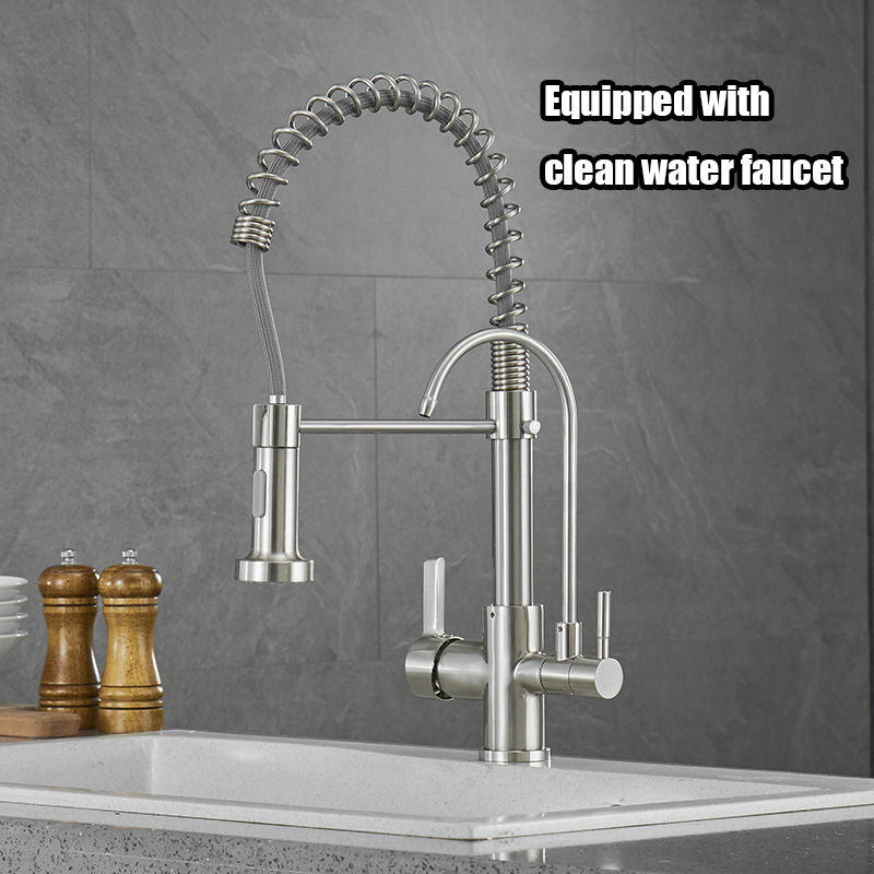 Kitchen Water Purification Spring Water Tap Rotating Pulling ...