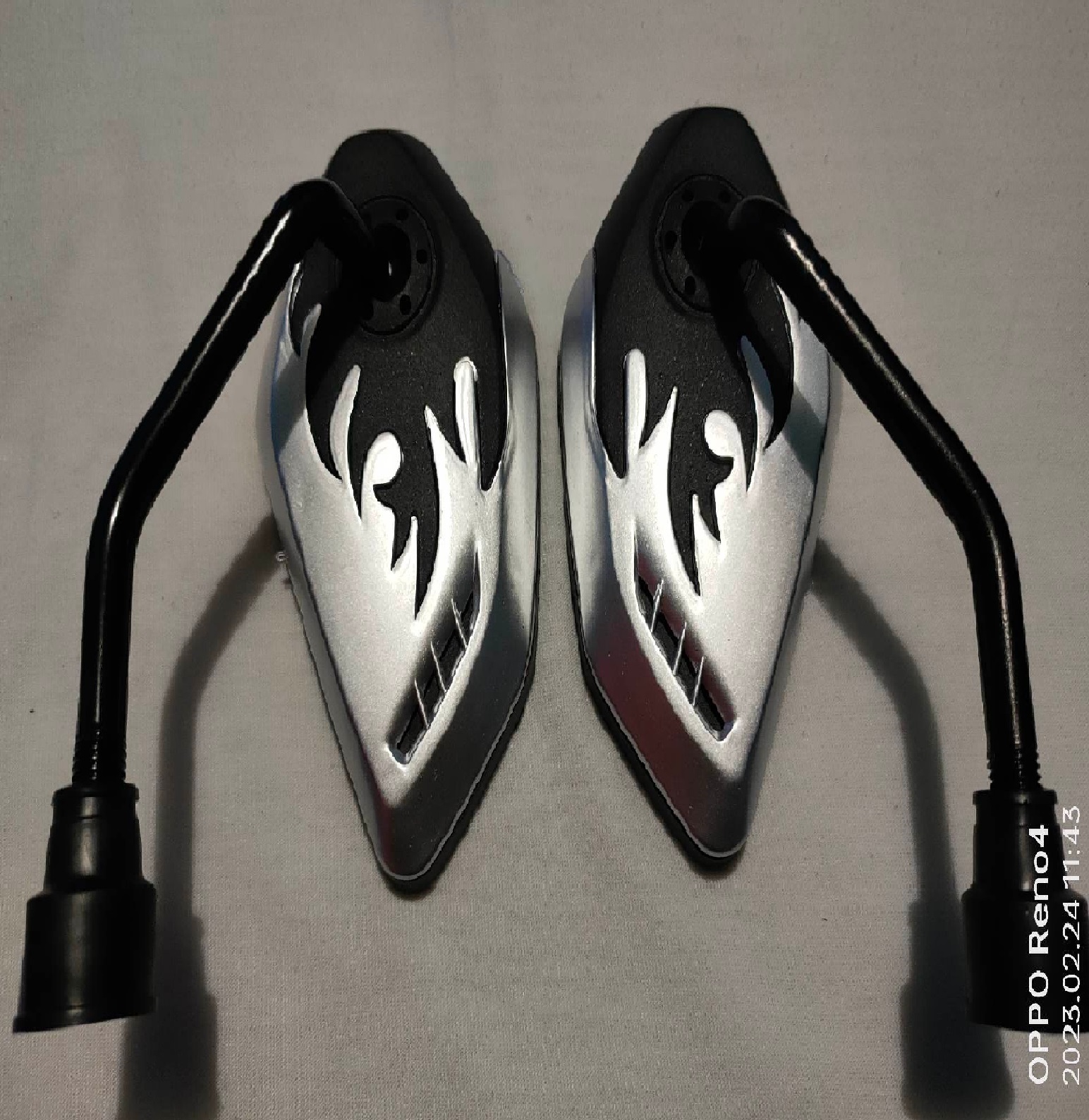KAWASAKI Rouser 135 180 NEW DESIGN SIDE MIRROR MOTORCYCLE BLACK STEM ...