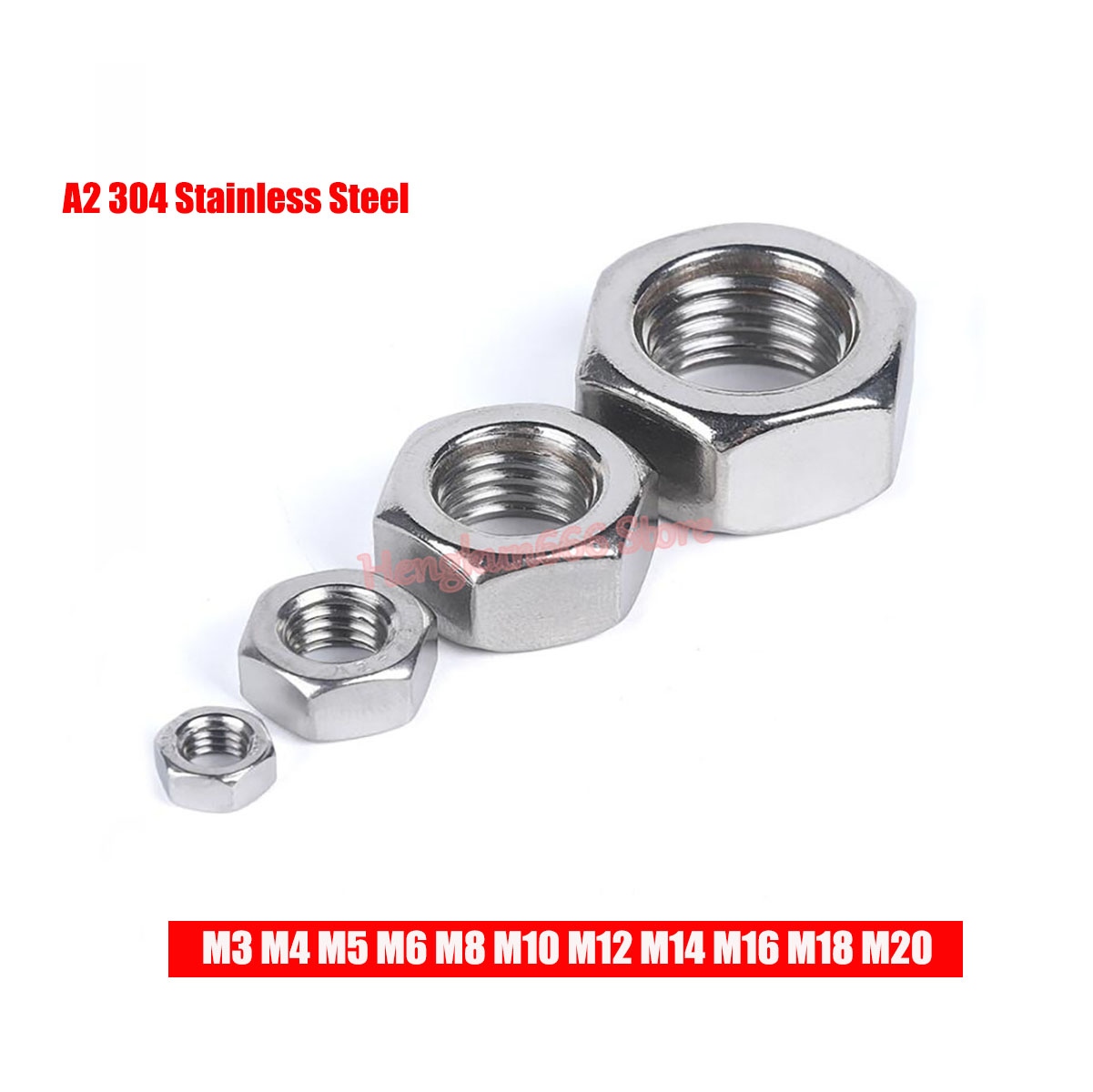 Left Hand Threaded Hexagon Hex Nuts A2 304 Stainless Steel Nut Reverse ...