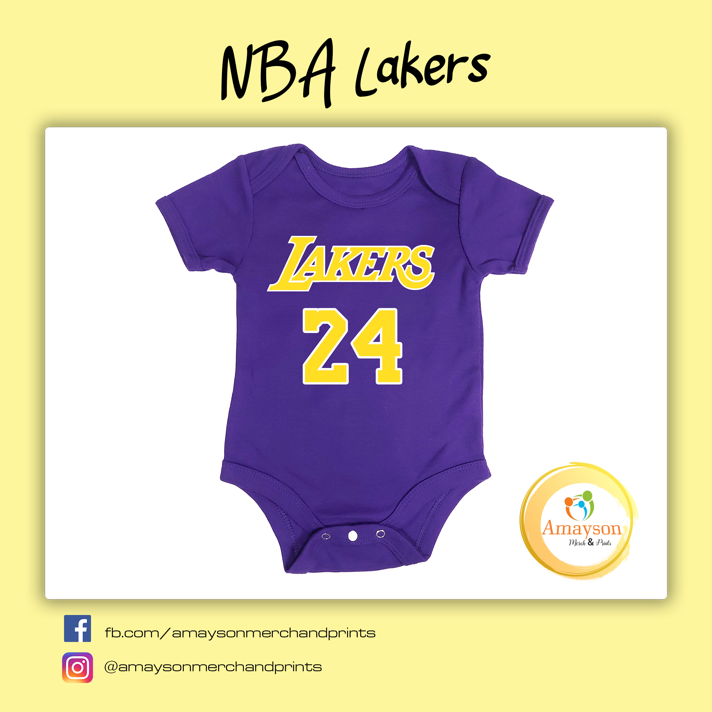 Amayson NBA Lakers basketball team jersey baby onesie | Lazada PH