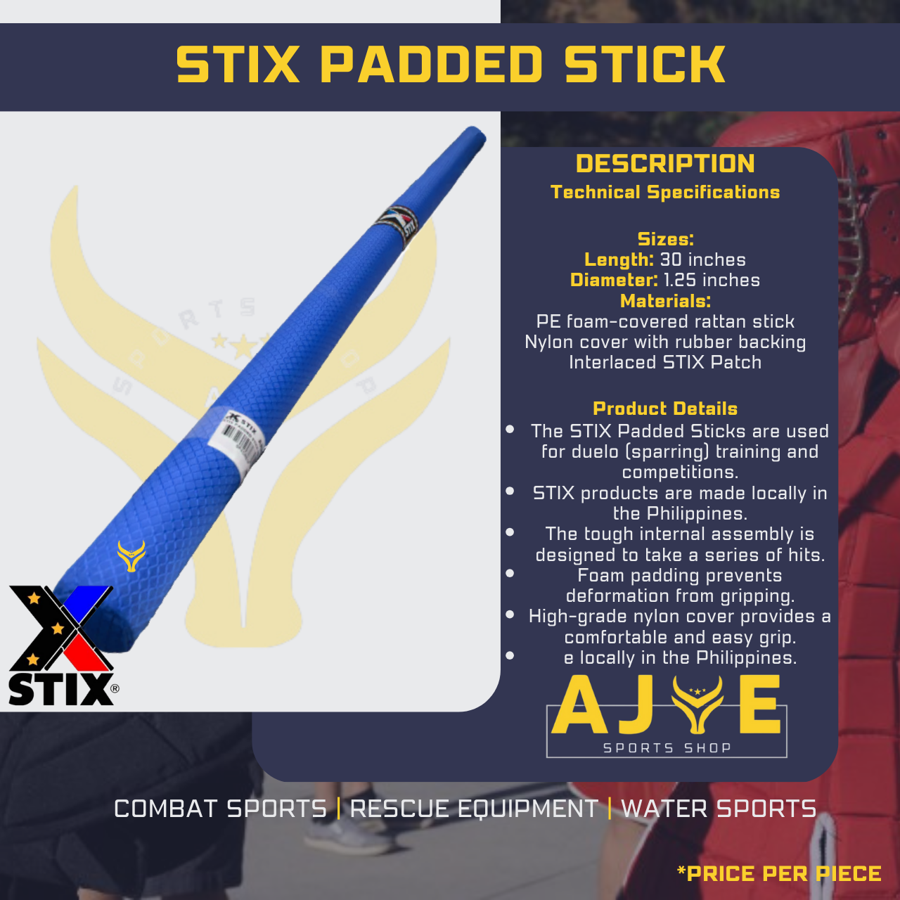 STIX ARNIS | ESKRIMA | PADDED STICKS per piece | Lazada PH