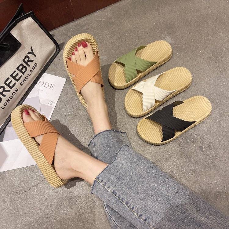 RN- KOREAN X STRAP RATAN SLIDES SLIPPER FOR WOMEN | Lazada PH