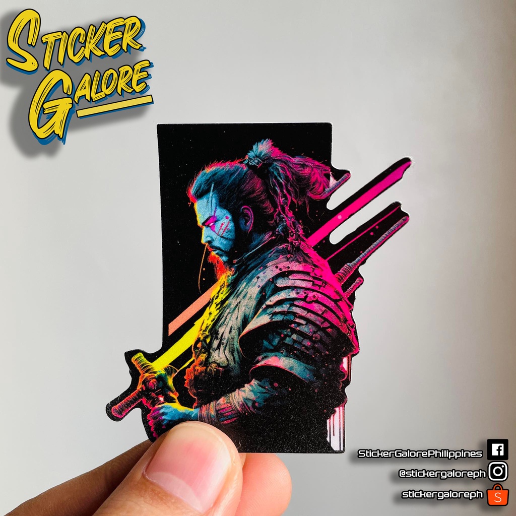 NEON CYBERPUNK SHINOBI/SAMURAI PREMIUM STICKERS (WATERPROOF AND SCRATCH ...